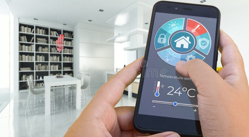 Home Automation Modern Interior Kitchen Stock Image - Image of modern ...