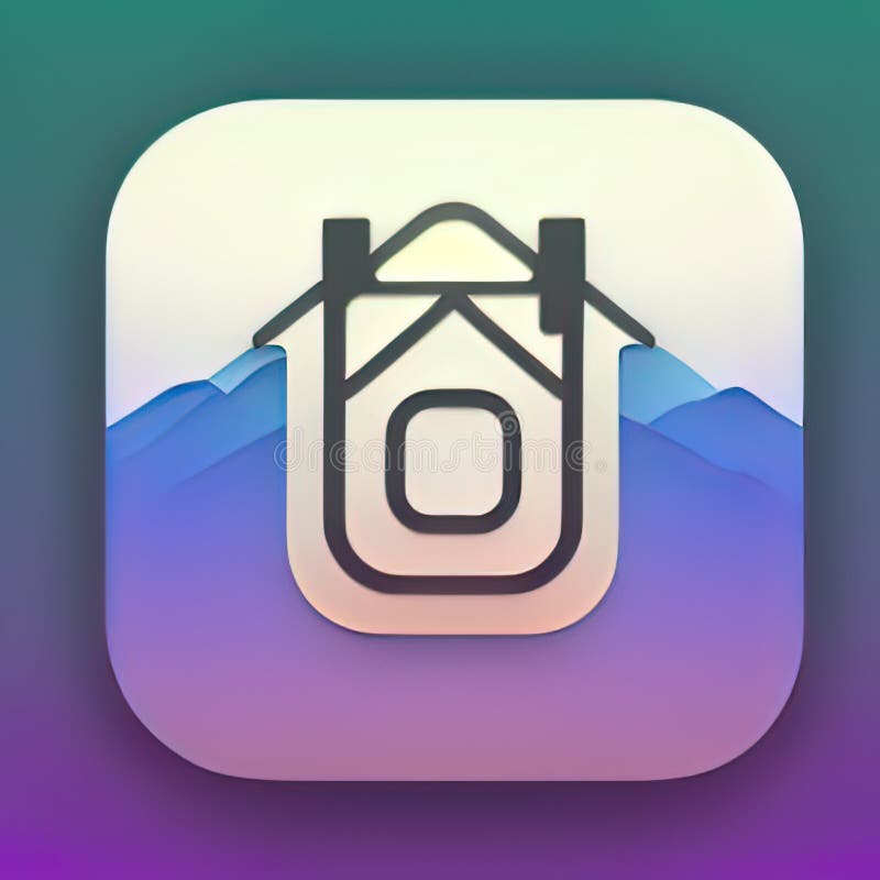 Home Automation Software App Icon. Generative AI. Stock Illustration ...