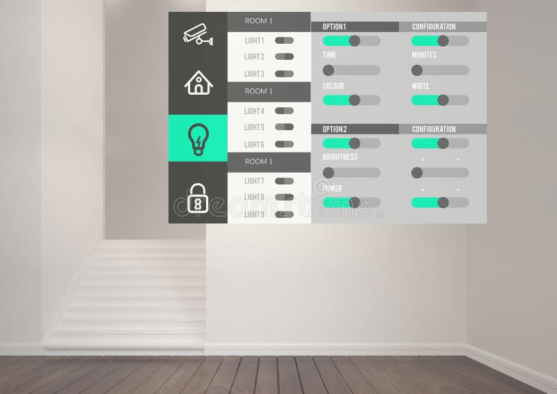 Home Automation System App Interface Stock Illustration - Illustration ...
