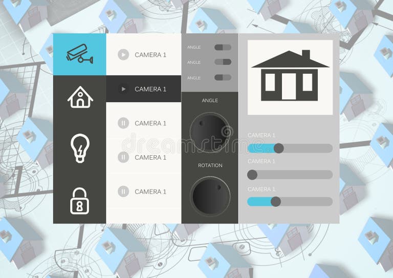 Home Automation System App Interface Stock Illustration - Illustration ...