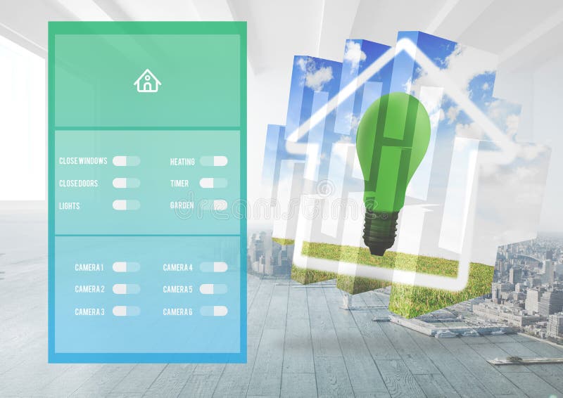 Home Automation System App Interface Stock Illustration - Illustration ...