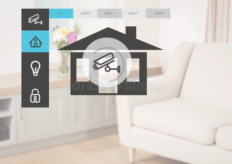 Home Automation System App Interface Stock Illustration - Illustration ...