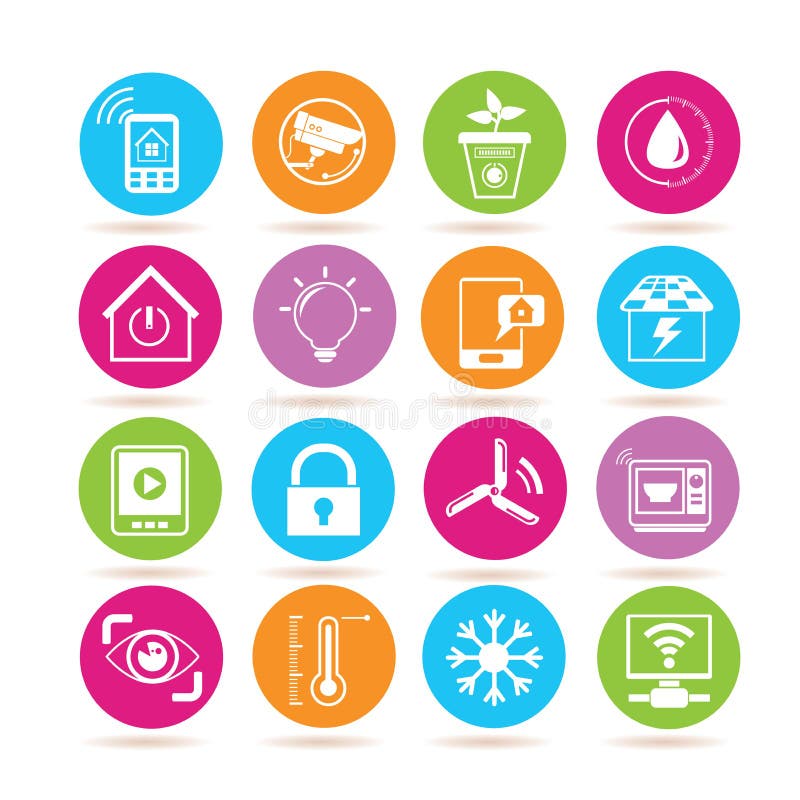 Home Automation System Icons Stock Illustration - Illustration of sign ...