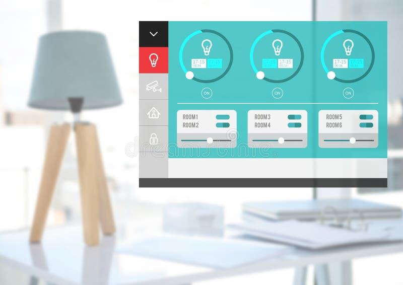 Home Automation System Lighting App Interface Stock Illustration ...