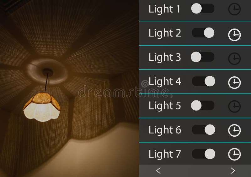 Home Automation System Lighting App Interface Stock Illustration ...