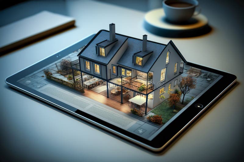 Home Automation, Tablet App Home Control, Closeup, Blurred Home ...