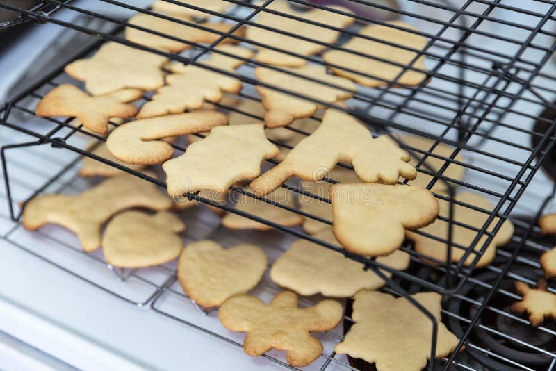 Home Baked Sugar Cookies Cooling on a Baking Rack Stock Photo - Image ...