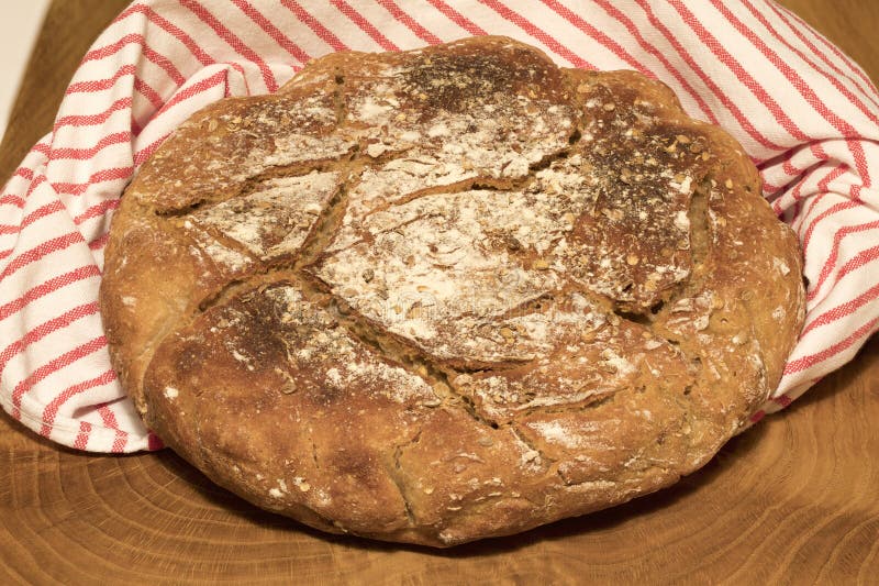 Home-baked Coriander Bread on a Wooden Board Stock Image - Image of ...
