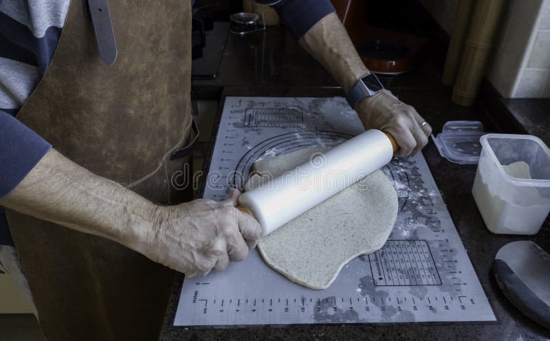 The Home Baker at Work in the Kitchen Making Bread Stock Image - Image ...