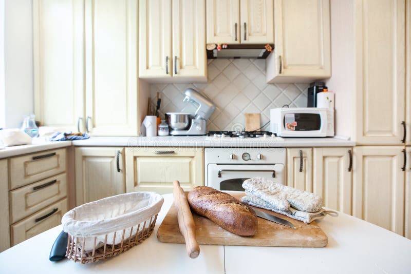 Home bakery in the kitchen stock photo. Image of human - 143923884