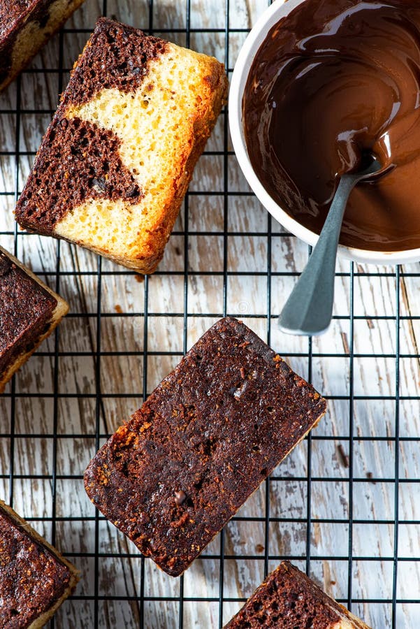 Home Baking. Chocolate Marble Cake Stock Image - Image of sliced ...