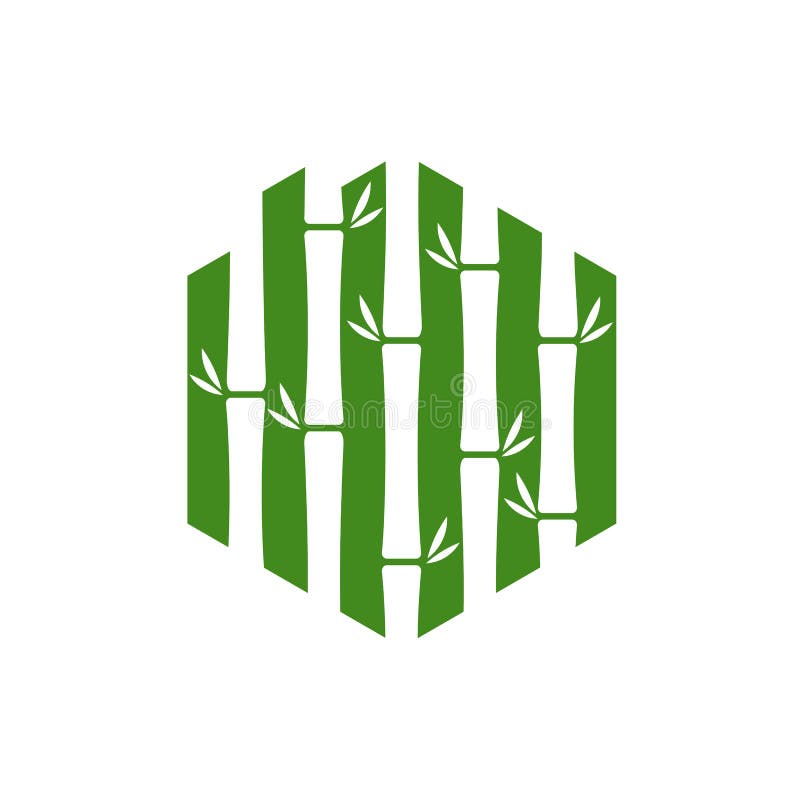 Home Bamboo Logo Template. Green Bamboo Trees Vector Design Stock ...