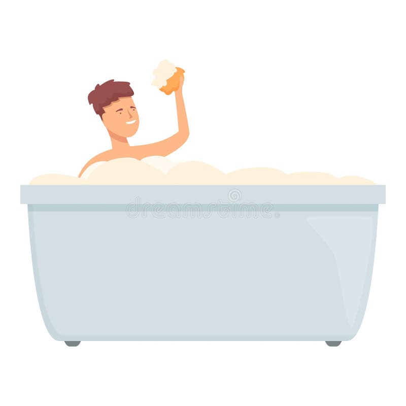 Home Bathing Icon Cartoon Vector. Boy Care Happy Stock Vector ...