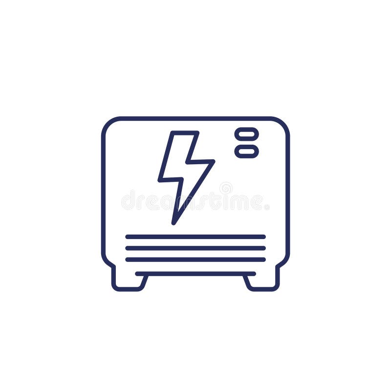 Home Battery or Backup System Line Icon on White Stock Vector ...