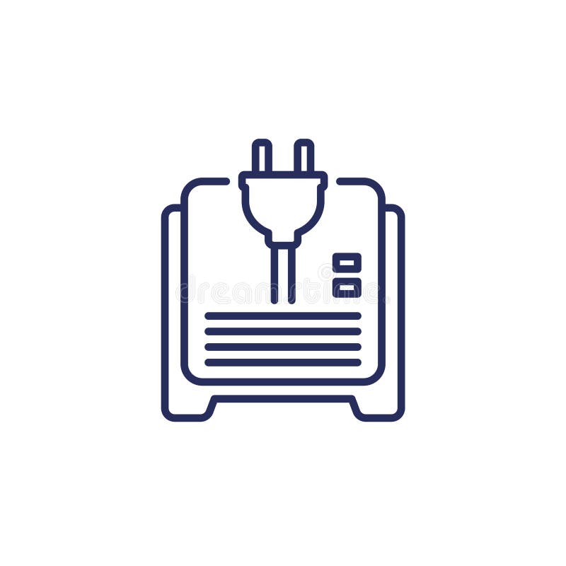 Home Battery, Backup System Line Icon on White Stock Illustration ...