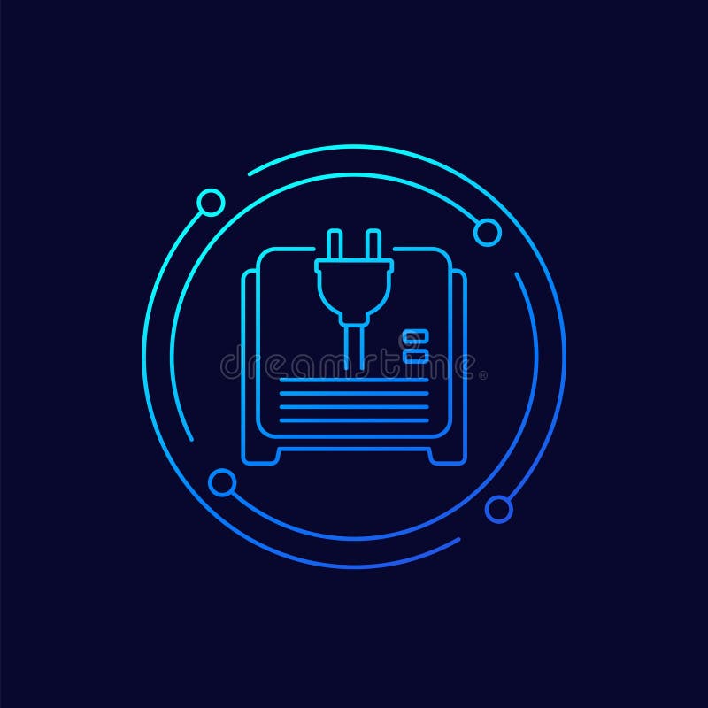 Home Battery Icon, Power Backup System Line Design Stock Vector ...