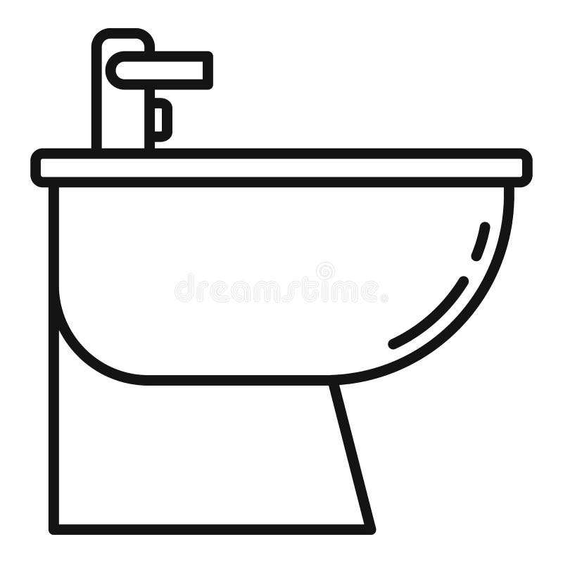 Home Bidet Icons Set, Outline Style Stock Vector - Illustration of ...