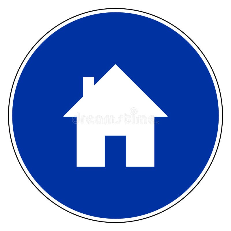 Home and blue sign stock vector. Illustration of symbol - 151491755