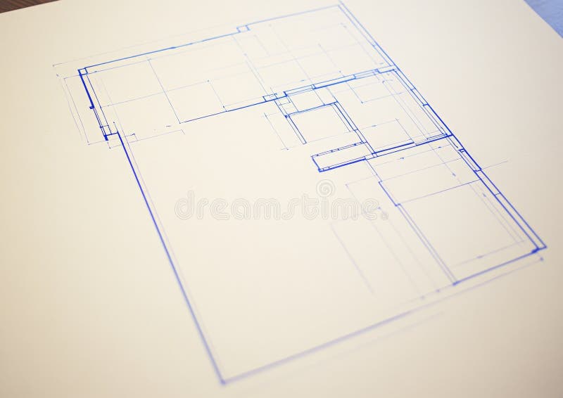 Home Blueprint - House Design / Present-day Illustration Stock Photo ...