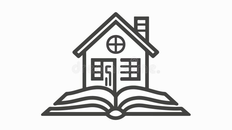 Home Learning with Book Icon Vector Illustration Stock Vector ...