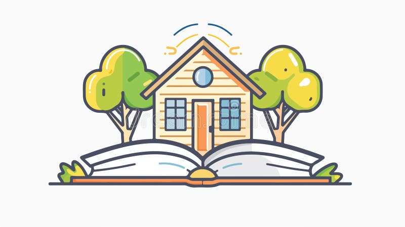 Home Learning with Book Icon Vector Illustration Stock Vector ...