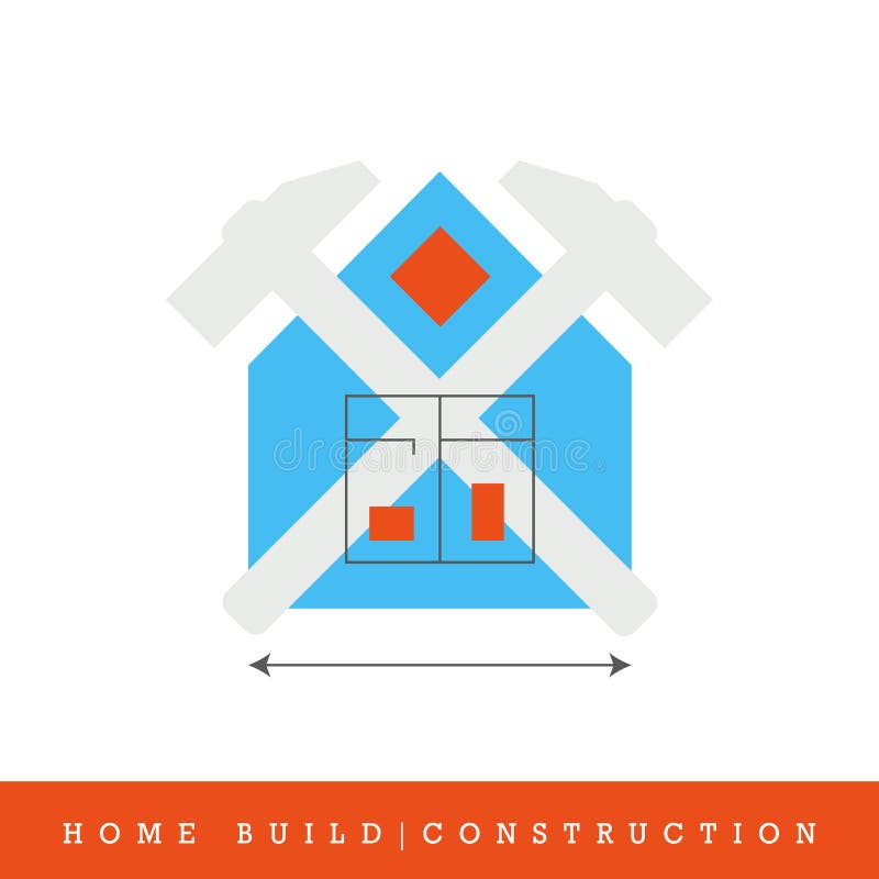 Home Build, Construction Flat Line Vector Icon Stock Illustration ...