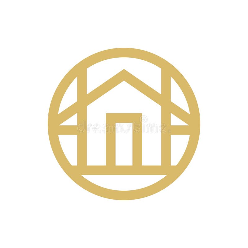 Home Builder Logo Design, Building Construction Logo in Line Art Style ...