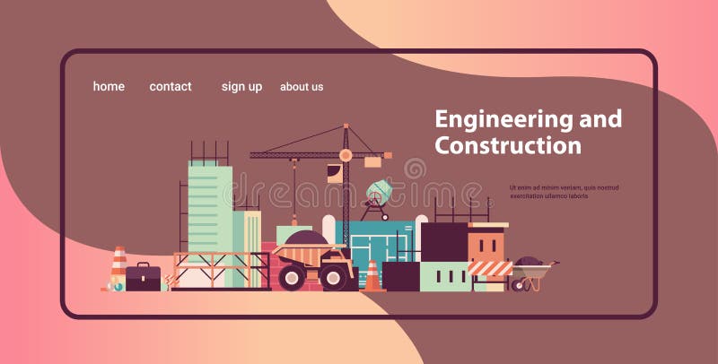 Engineering Horizontal Banners Stock Illustration - Illustration of ...