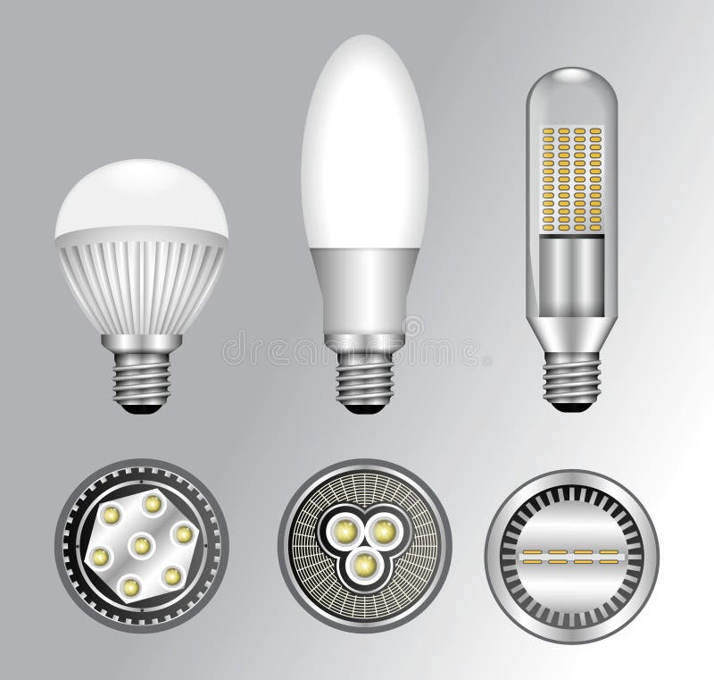 Realistic Led Bulbs, Various Type Led Bulbs Interior, Light Bulbs Home ...