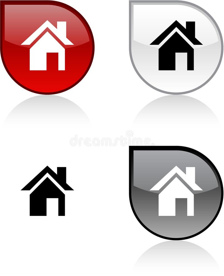 Home button. stock vector. Illustration of leaves, drops - 14877249