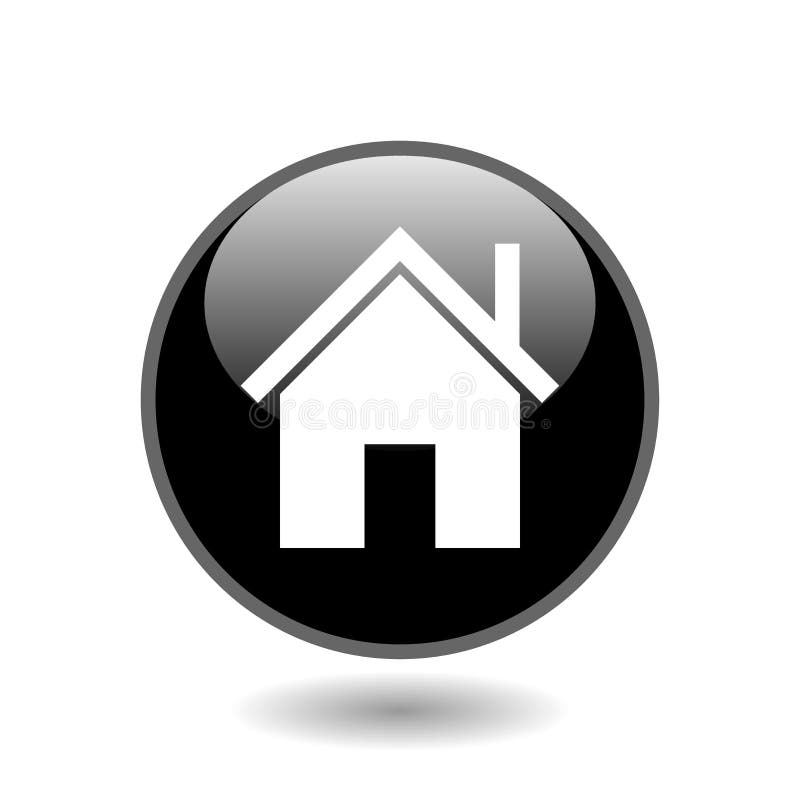 Home Web Button Vector Shiny Black Stock Vector - Illustration of ...