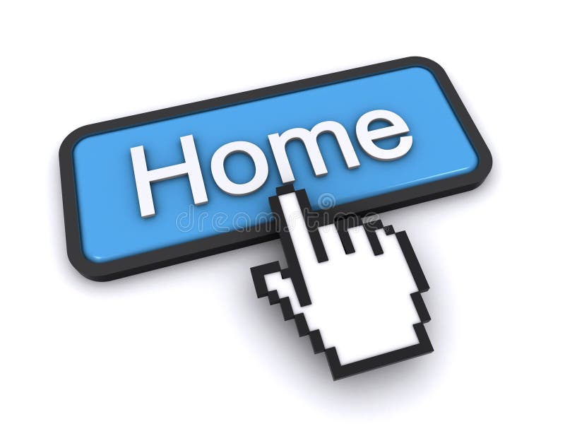Keyboard Home Button with Mouse Hand Cursor Vector Stock Vector ...