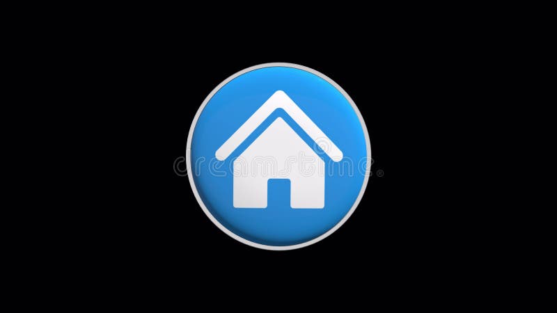 Home Button Icon Loop with Alpha Channel 4K Stock Video - Video of ...