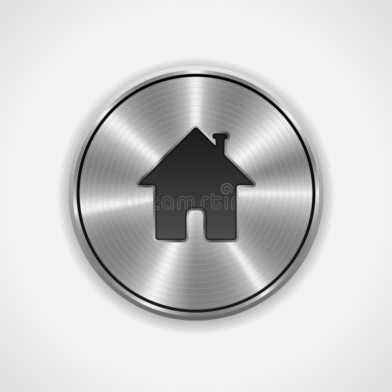 Button Icon: Home stock illustration. Illustration of metal - 17212346