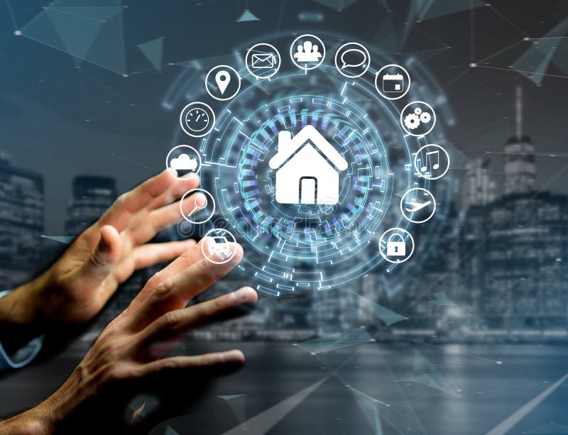 Home Button of a Technology Interface Surrounded by Application Stock ...