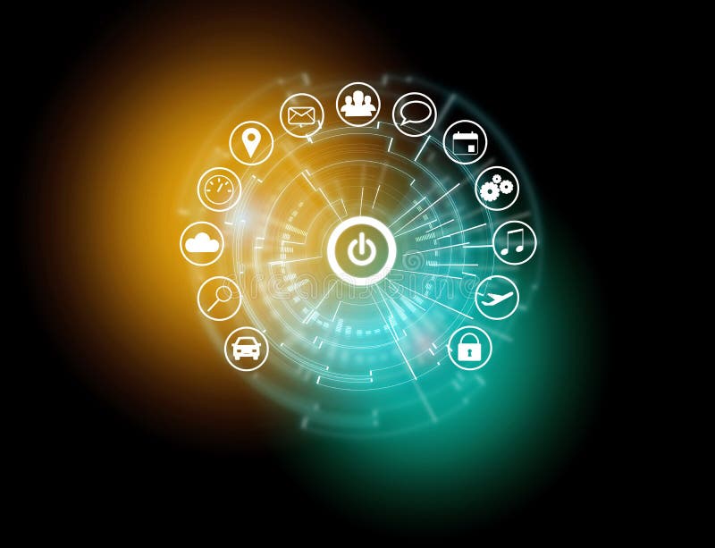 Home Button of a Technology Interface Surrounded by Application Stock ...