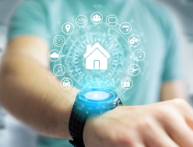 Home Button of a Technology Interface Surrounded by Application Stock ...