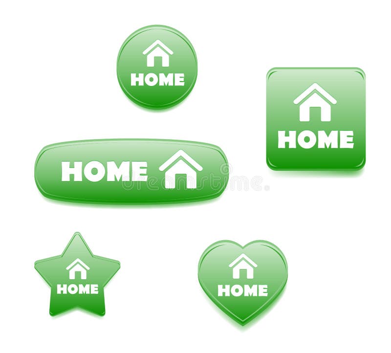 Home Buttons Green stock vector. Illustration of symbol - 30670234