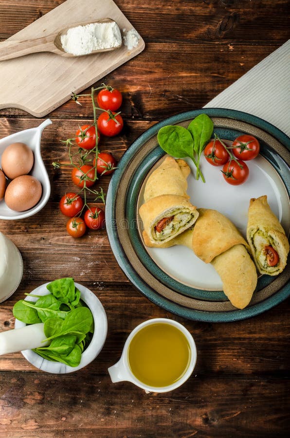 Home calzone rolls stock image. Image of gourmet, golden - 47826675
