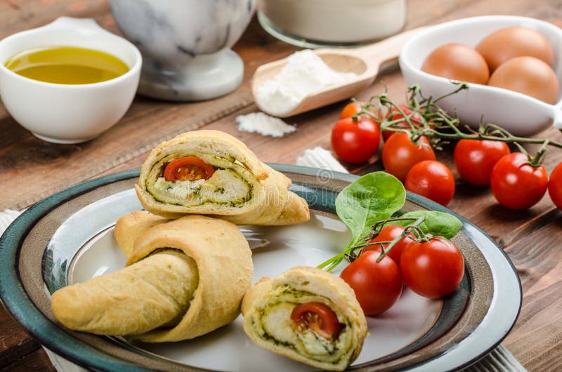 Home calzone rolls stock image. Image of golden, lunch - 47827915