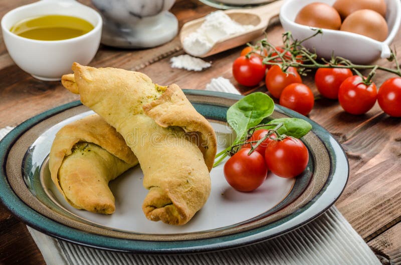 Home calzone rolls stock image. Image of lunch, herb - 47828389
