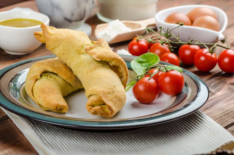 Home calzone rolls stock photo. Image of gourmet, dough - 47828672