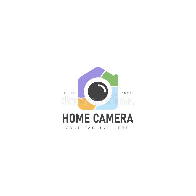 Home with Camera Logo Design Illustration Icon Stock Vector ...