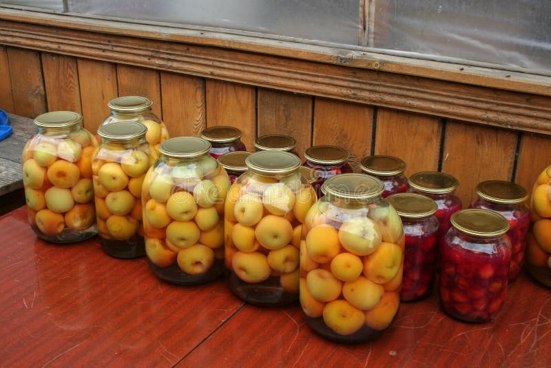 Home Canning. Harvesting Fruit Compote for Winter Stock Photo - Image ...
