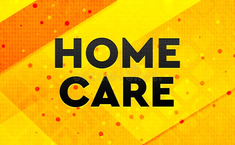 Home Care Abstract Digital Banner Yellow Background Stock Illustration ...