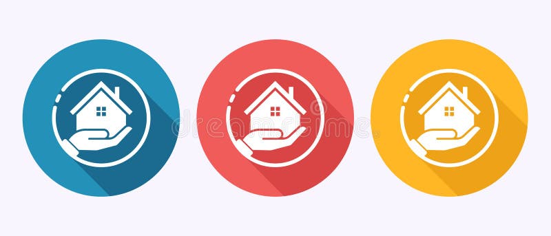 Home Care Icon Design Illustration, House Care Logo Icon in Shadow ...