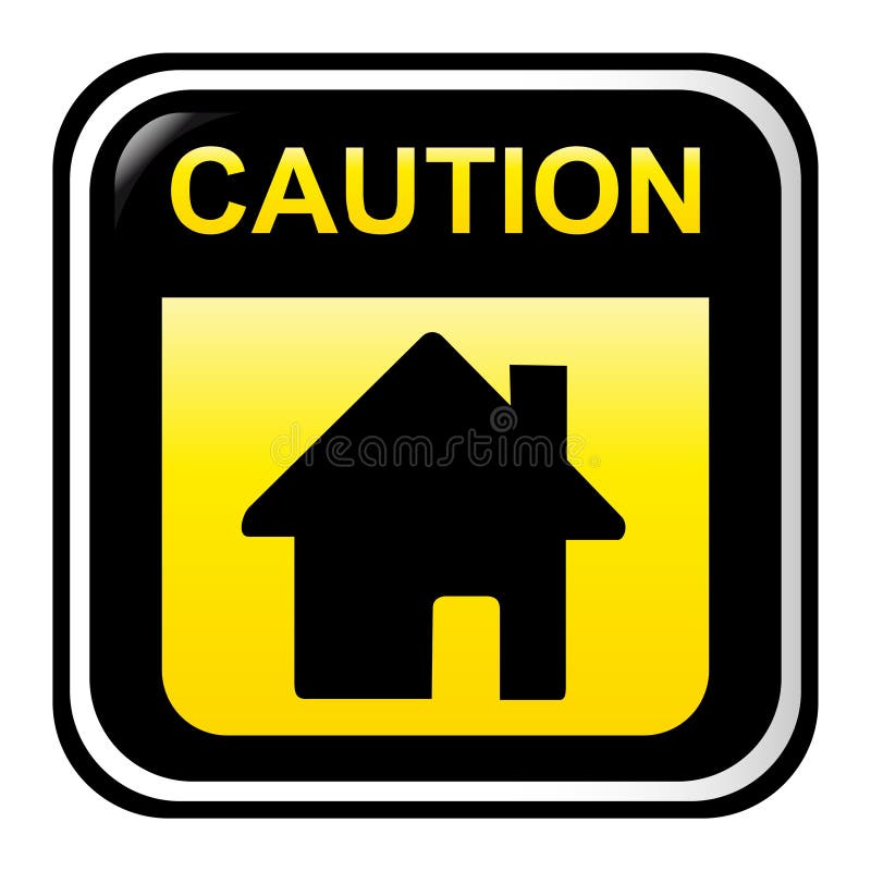 Home caution sign stock vector. Illustration of house - 8430151