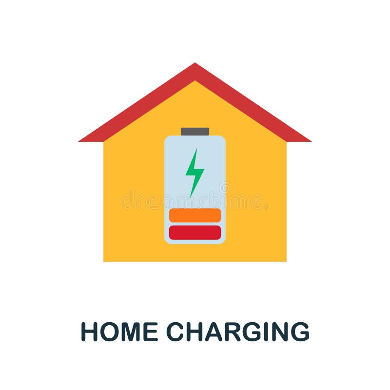 Home Charging Icon. Simple Element from Electric Vehicle Collection ...