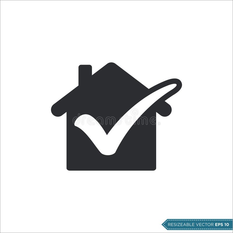 Simple Trendy Home Check Mark Icon Vector Template Stock Vector ...