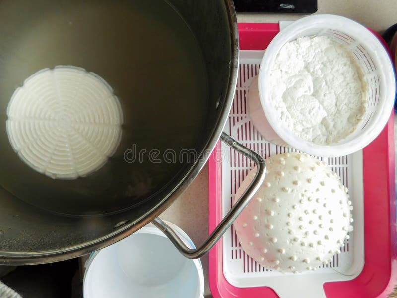Home cheese making stock image. Image of breakfast, cooking - 85442435